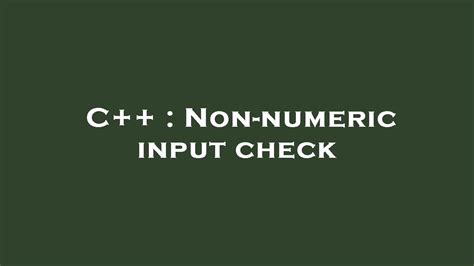 C Non Numeric Input Check Youtube