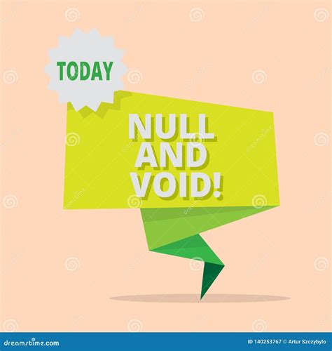 Handwriting Text Writing Null And Void Concept Meaning Cancel A Contract Having No Legal Force