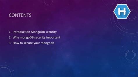 MongoDB Security Introduction Presentation PPT
