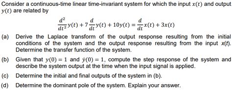 Solved 7 Xce 3 Consider A Continuous Time Linear