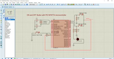 Onoff With Push Button Using Pic16f877a Microcontroller