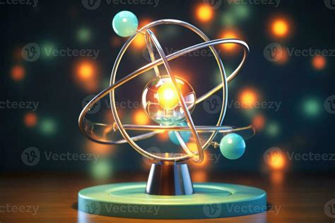 Molecule Model With Electrons And Atom Generative Ai 34197139 Stock