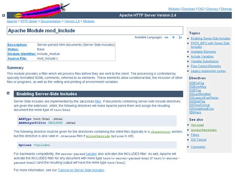 Mod Include Apache Server Version