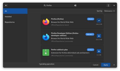 GUI Apps For Package Management In Arch Linux