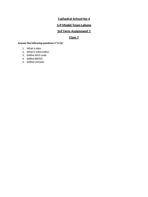 Class 7 Assignment 1 Pdf