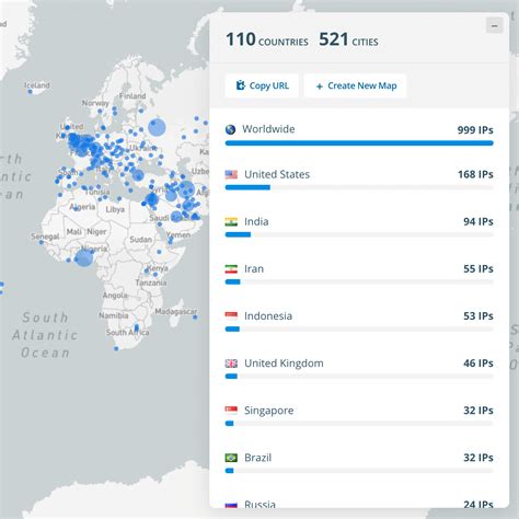map ips plot upto 500 000 ips on a map