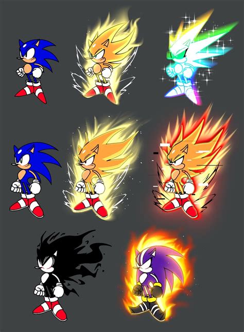 Sonic The Hedgehog Super Sonic Super Sonic 2 Dark Sonic Hyper Sonic
