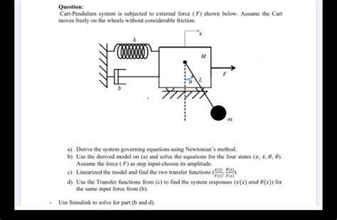 Question Cart Pendulum System Is Subjected To