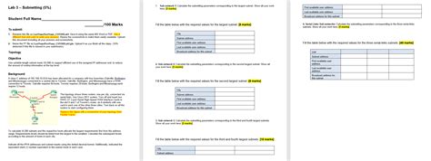 Solved Lab Subnetting Sub Network Calculate Chegg