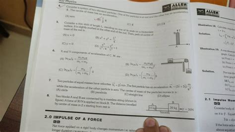 two particles of equal masses have velocities v1 2i m s the first par