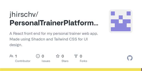 GitHub Jhirschv PersonalTrainerPlatform Frontend A React Front End For My Personal Trainer