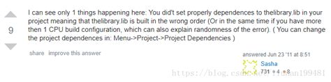 Problems Caused By Vs Project Build Order Link Fatal Error Lnk Cannot Open Input File