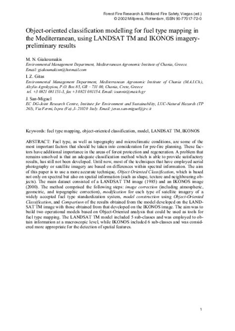 pdf object oriented classification modelling for fuel type mapping in