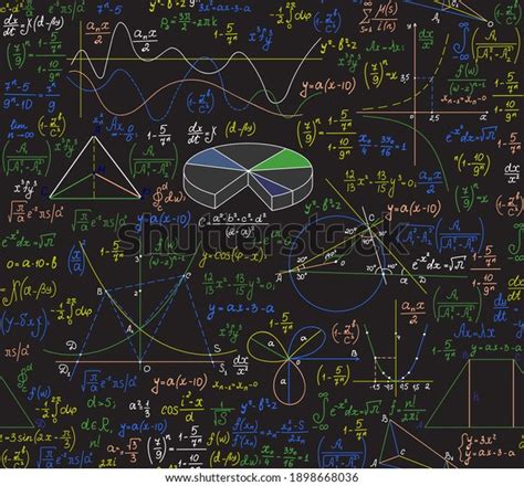 Math Vector Seamless Pattern Multicolored Handwritten Stock Vector Royalty Free