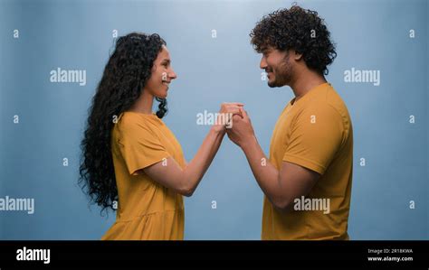 Happy Couple Love Multiracial Relationships Affectionate Date Weeding Married Latino Woman