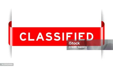 빨간색 삽입 레이블 배너 흰색 배경에 분류 된 단어와 함께 광고에 대한 스톡 벡터 아트 및 기타 이미지 광고 국가 관광명소 군사 Istock
