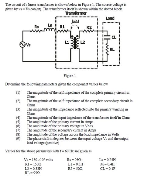 solved the circuit of a linear transformer is shown below in