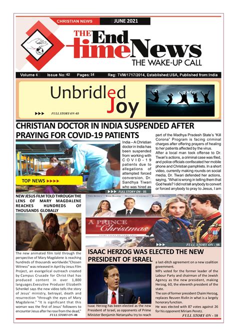 English Newsletter June 2021 The Endtime News Page 1 14 Flip