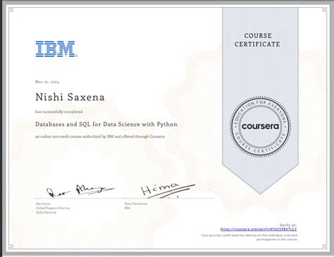 Earned Database And Sql Certification Nishi Saxena Posted On The Topic