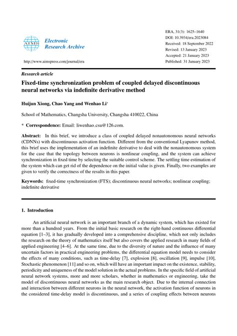 pdf fixed time synchronization problem of coupled delayed