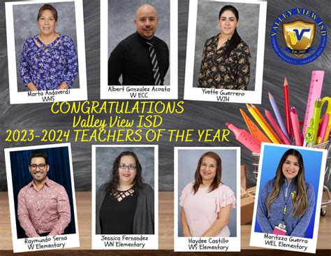 Congratulations To Our Valley View Isd Teachers Of The Year For 2023
