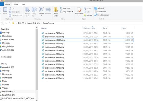 debug how to track explorer exe crashes in win8 1x64 super user
