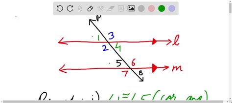 Solved Copy And Complete The Proof Of Theorem 3 3 Figure Cant Copy Given ℓ M Prove ∠1 ≅∠8 ∠