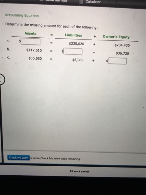 solved determine the missing amount for each of the