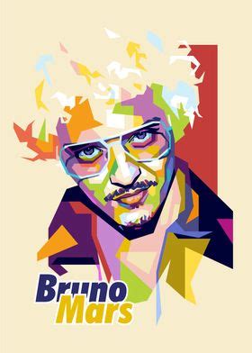 Bruno Mars In Pop Art Poster By Greatest Of All Time Displate Displate