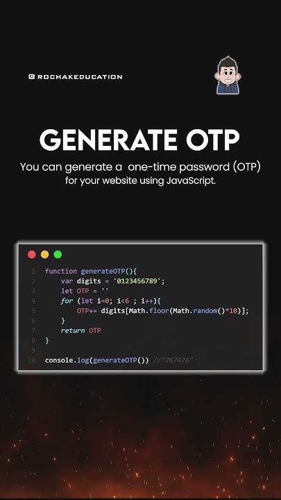 generate otp using javascript shorts rochak education youtube