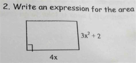 solved write an expression for the area [math]