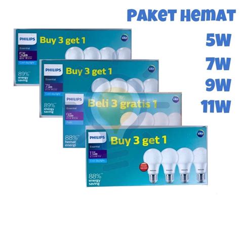 Jual Paket Lampu Led Philips Watt Watt Watt Watt Beli Gratis Garansi Tahun Shopee