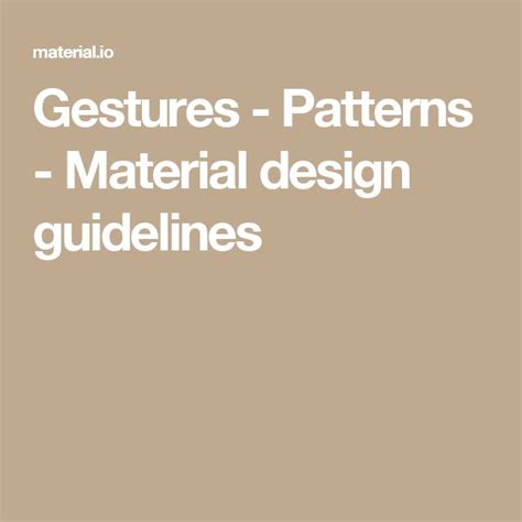 gestures patterns material design guidelines material design