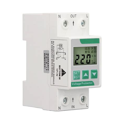 ac230v din guide rail self resetting single phase overvoltage and
