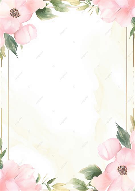 핑크 꽃 수채화 A4 페이지 테두리 배경 배경 화면 및 일러스트 무료 다운로드 Pngtree