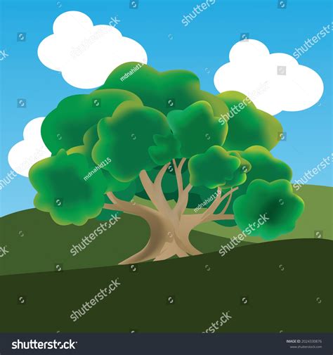 Drawing Green Tree Vector Illustration Stock Vector Royalty Free 2024330876 Shutterstock
