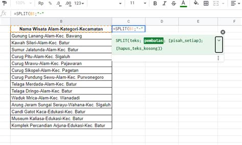 Cara Menggunakan Rumus Split Pada Spreadsheet ~ Neededthing