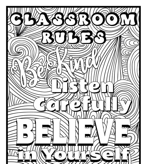 Classroom Rules Coloring Pages 2025