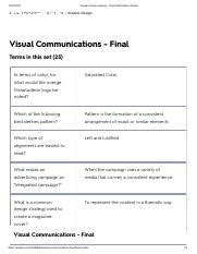 Visual Communications Final Flashcards Answerkey Pdf Visual Communications
