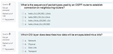 Solved What Is The Sequence Of Packet Types Used By An Ospf