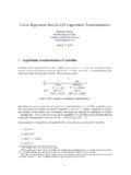 Linear Regression Models With Logarithmic Transformations Linear Regression Models With