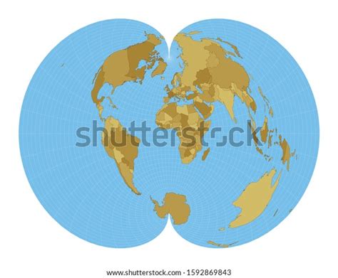World Map American Polyconic Projection Map Stock Vector Royalty Free 1592869843 Shutterstock