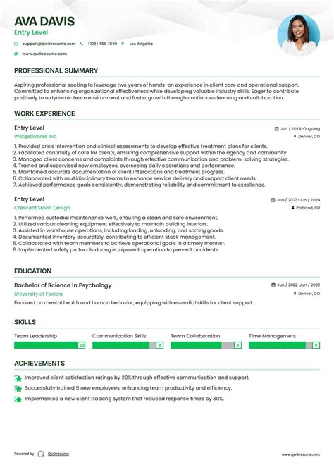 Entry Level It Resume Template