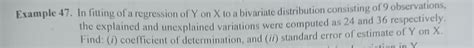 solved example 47 in fitting of a regression of yon x to a
