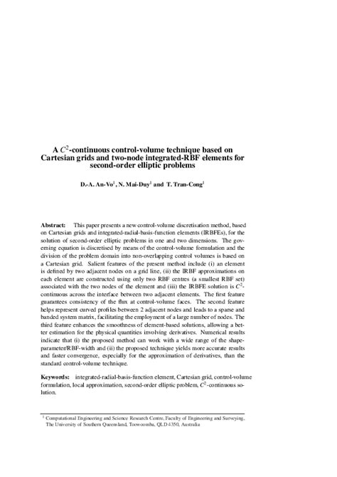 pdf a c 2 continuous control volume technique based on cartesian