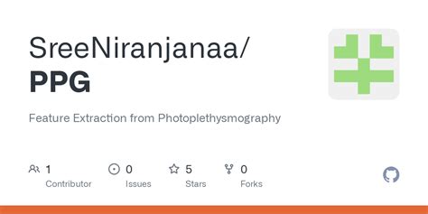 github sreeniranjanaa ppg feature extraction from photoplethysmography