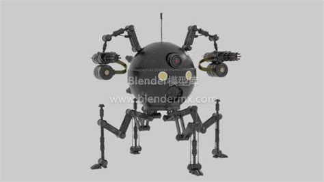 Blender蜘蛛机器人3d模型素材资源免费下载 Blender模型库