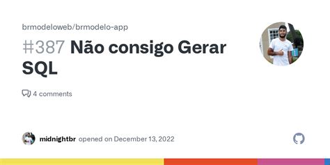 Não Consigo Gerar Sql · Issue 387 · Brmodelowebbrmodelo App · Github