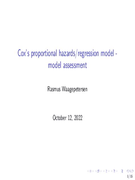 Fillable Online How To Interpret Residuals For Cox Regression Cross