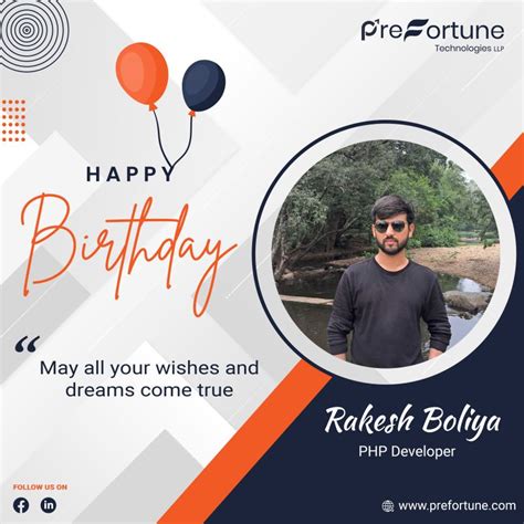 Prefortune Technologies Llp On Linkedin Happy Birthday Rakesh Boliya